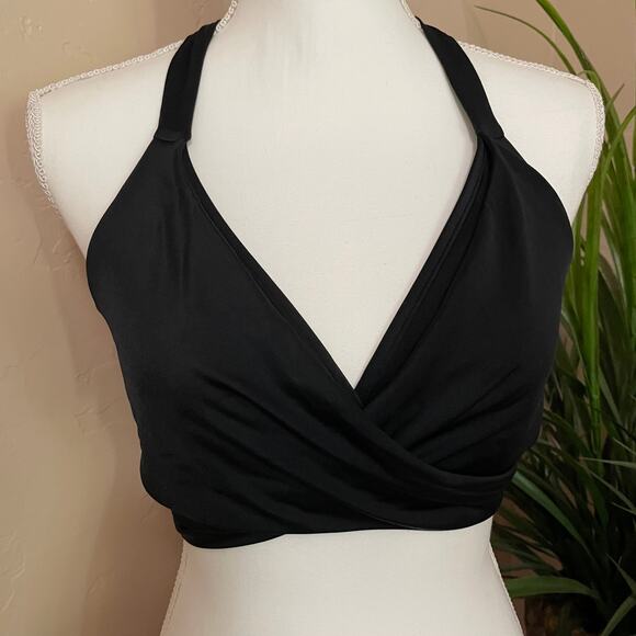 Athleta | Swim | Athleta Wrap Bikini Top 32 D Dd Black Halter Sport ...